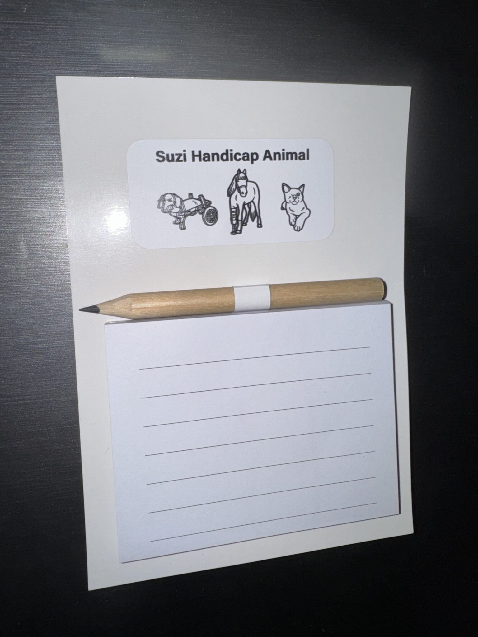 Bloc note aimanté - Suzi Handicap Animal